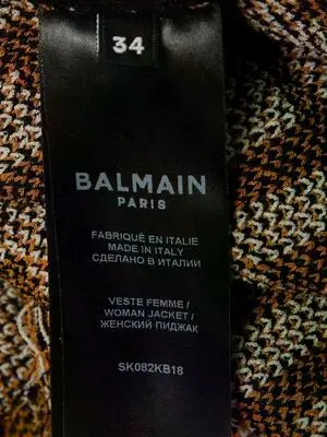 Balmain Monogram Jacquard Fringed Cardigan