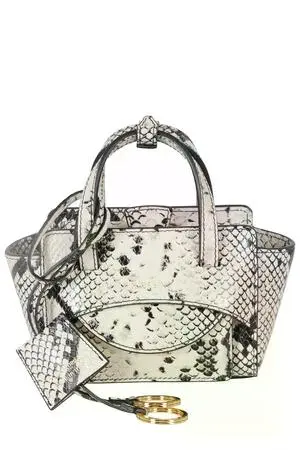 HIDESINS Python-effect Flap Tote Bag - Neutrals