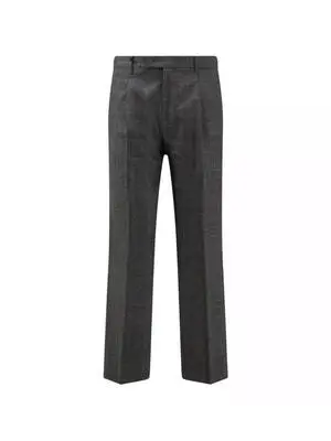 GERMANO 1952 Check Pattern Pleated Trousers - Grey