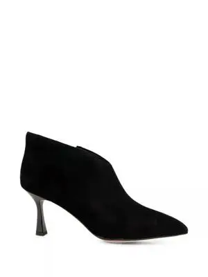 LINDA BAUMANN Pointed-toe Suede Ankle Boots - Black
