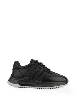 LINDA BAUMANN Panelled Leather Lace-up Sneakers - Black