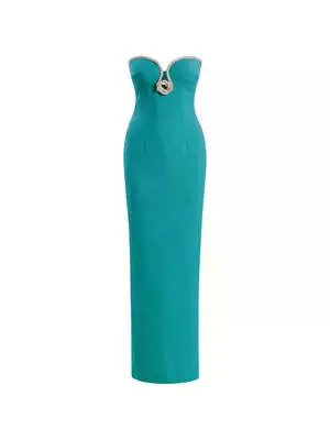 SAIID KOBEISY Crystal-embellished Maxi Dress - Green