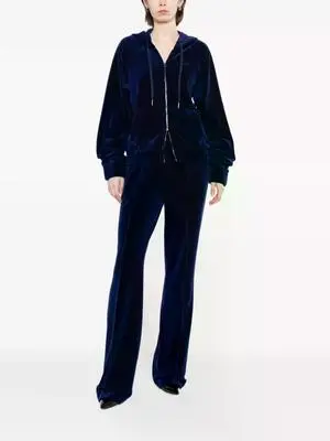 TOM FORD Velour Tonal Tf Embroidered Joggers - Blue