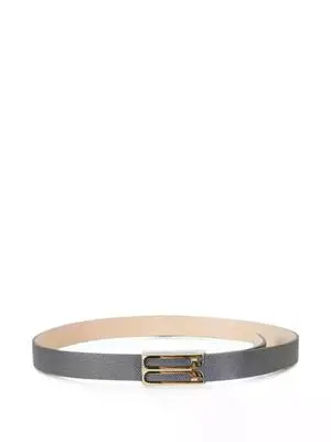 Victoria Beckham Logo-buckle Grained Leather Belt - Grey