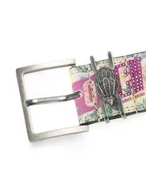 Kurt Geiger Shoreditch Floral-print Belt - White