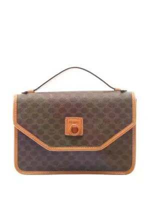 Celine 20th Century Macadam Coated Canvas Handbag - Brown
