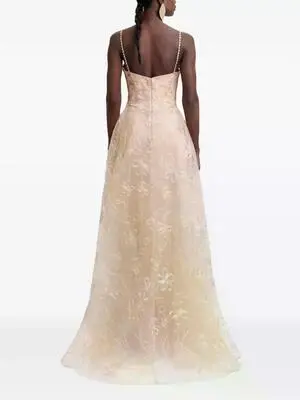 GEMY MAALOUF Embroidered Tulle Maxi Dress