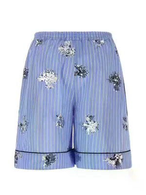 LE TWINS Midday Sequin-embellished Striped Shorts