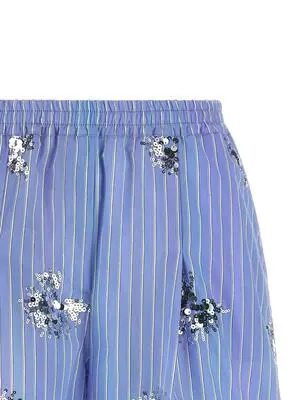 LE TWINS Midday Sequin-embellished Striped Shorts