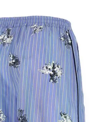 LE TWINS Midday Sequin-embellished Striped Shorts