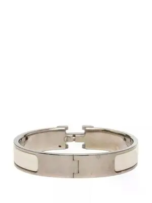Hermès Enamel And Palladium-plated Metal Clic H Bracelet Pm