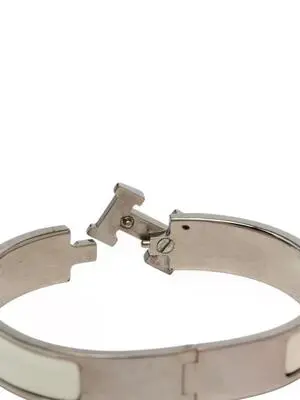 Hermès Enamel And Palladium-plated Metal Clic H Bracelet Pm
