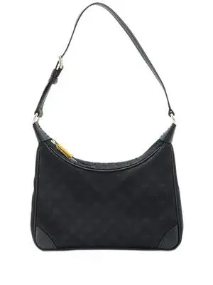 LOUIS VUITTON 2001 Monogram Mini Satin Boulogne Shoulder Bag - Black