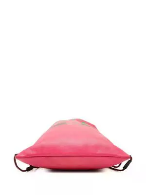 Gucci 2000-2015 Leather Logo Drawstring Backpack