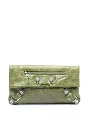 Balenciaga 2005-2026 Lambskin Motocross Giant 21 Envelope Clutch Bag - Green