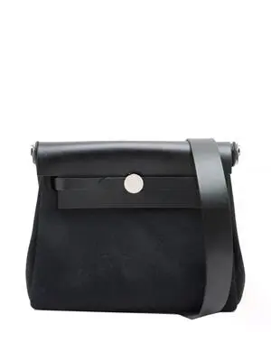 Hermès 2025 Military Toile And Vache Hunter Herbag Zip 20 Crossbody Bag - Black
