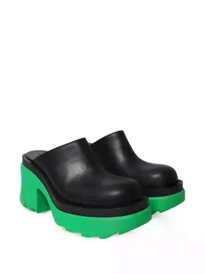 Bottega Veneta Leather Flash Platform Mules - Black