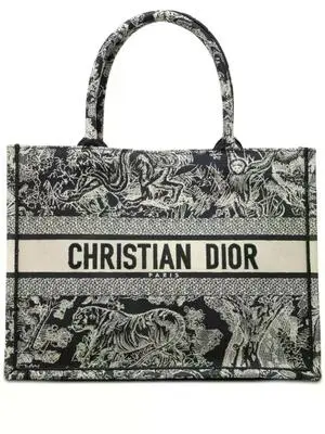 Dior 2023 Medium Canvas Embroidered Dioriviera Toile De Jouy Book Tote Bag - Blue