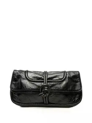 Loewe 2008 Crinkled Calfskin Folded Clutch Bag - Black