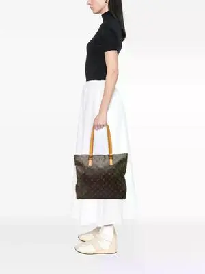 LOUIS VUITTON 2000 Monogram Cabas Mezzo Tote Bag - Brown
