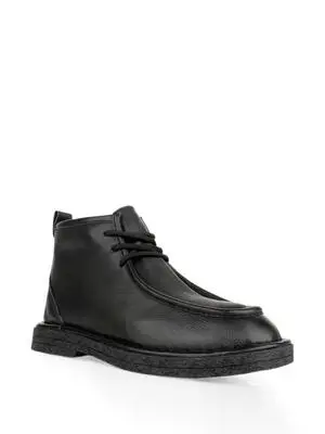 LINDA BAUMANN Lace-up Leather Ankle Boots - Black