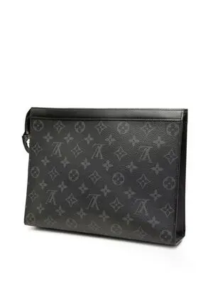 LOUIS VUITTON 2019 Monogram Eclipse Pochette Voyage Mm Clutch Bag - Black