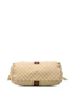 Gucci 2012 Gg Canvas Web Tassel Tote Bag