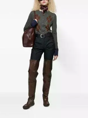 Acne Studios Argyle-intarsia Layered Cardigan
