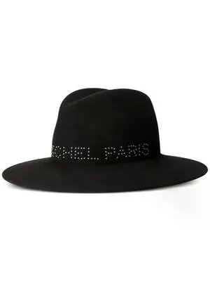 MAISON MICHEL Zango Studded-logo Trilbies - Black