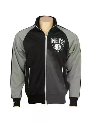 Mitchell & Ness Brooklyn Nets Logo Patch Track Jacket - Black
