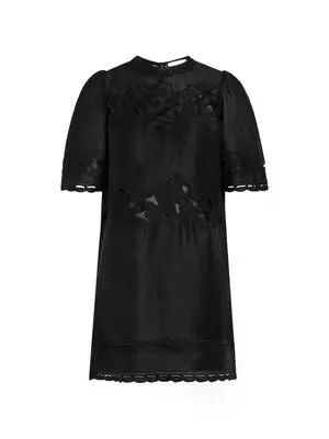 Isabel Marant Étoile Floral-embroidered Mini Dress - Black