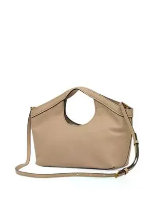 Michael Kors Logo-plaque Leather Shoulder Bag - Neutrals