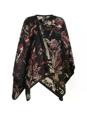 Etro Jacquard-woven Floral-print Cape