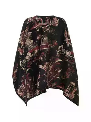 Etro Jacquard-woven Floral-print Cape