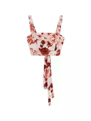 ACTUALEE Rose-print Sleeveless Top