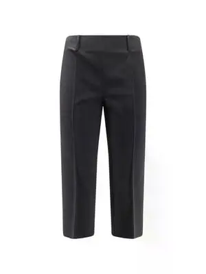 TONYWACK Side-slit Capri Trousers - Black