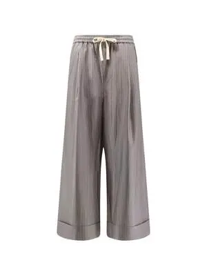 TONYWACK Pinstripe-pattern Wide-leg Trousers - Grey