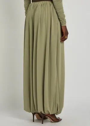 Ronny Kobo Renier Gathered Tissue Jersey Balloon Trousers - Light Green