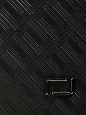 LANCEL Embossed Monogram Leather Clutch Bag