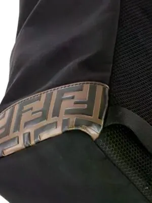 Fendi Santander Nylon With Zucca Embossed Leather Backpack