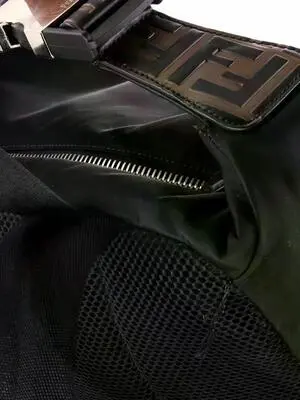 Fendi Santander Nylon With Zucca Embossed Leather Backpack