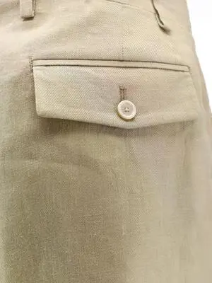 LARDINI Pleated Linen Shorts