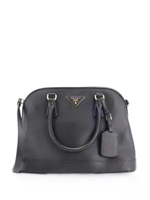 Prada Open Promenade Bag Saffiano Leather Medium Tote Bag - Black