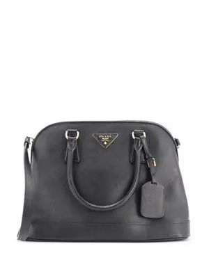 Prada Saffiano Leather Medium Tote Bag - Black