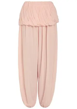 Ronny Kobo Willa Draped Tissue Jersey Balloon Trousers - Pink