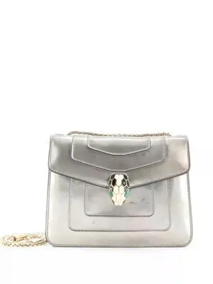 BVLGARI Serpenti Forever Square Leather Small Shoulder Bag - Metallic