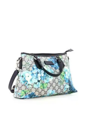 Gucci Blooms Print Gg Coated Canvas Convertible Tote Bag