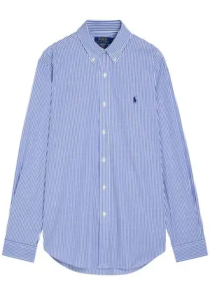 Polo Ralph Lauren Striped Stretch-cotton Shirt - Light Blue