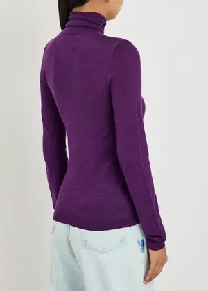MAISON MARGIELA Roll-neck Wool And Silk-blend Top