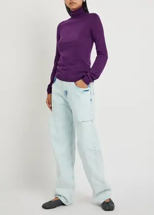 MAISON MARGIELA Roll-neck Wool And Silk-blend Top